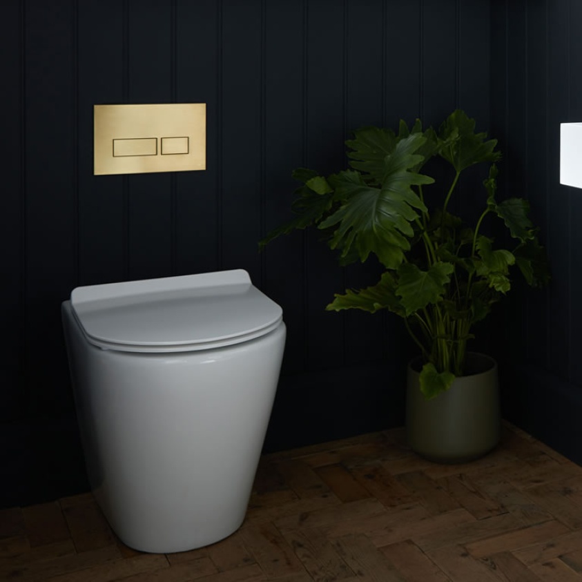 Vado Brushed Gold Square Dual Flush Plate | Sanctuary Bathrooms